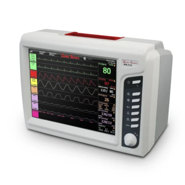 Monitor multiparamétrico MA512 (ECG + respiración + temperatura + SpO₂ ...